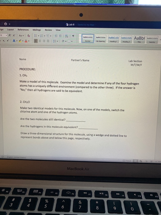Solved Lab & Saved to my Mac ign Layout References Mailings | Chegg.com