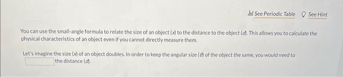 Solved You can use the small-angle formula to relate the | Chegg.com