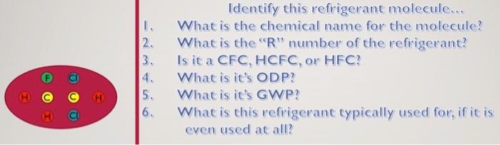 Solved 2. 3. 4. 5. 6. Identify this refrigerant molecule... | Chegg.com