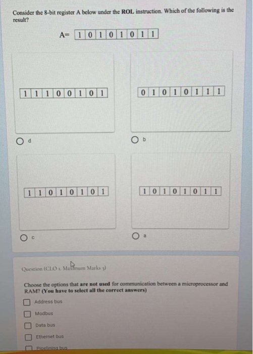Solved Consider the 8-bit register A below under the ROL | Chegg.com