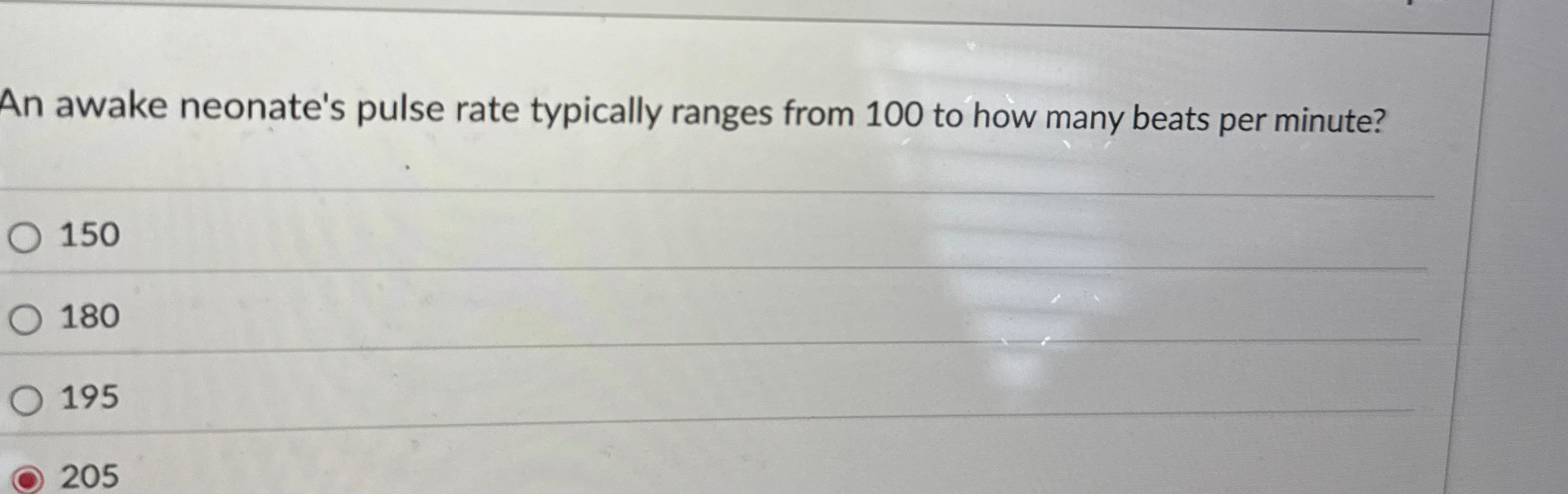 Solved An awake neonate's pulse rate typically ranges from | Chegg.com