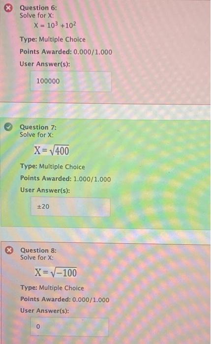 Solved Question 6: Solve for X : X=103+102 Type: Multiple | Chegg.com