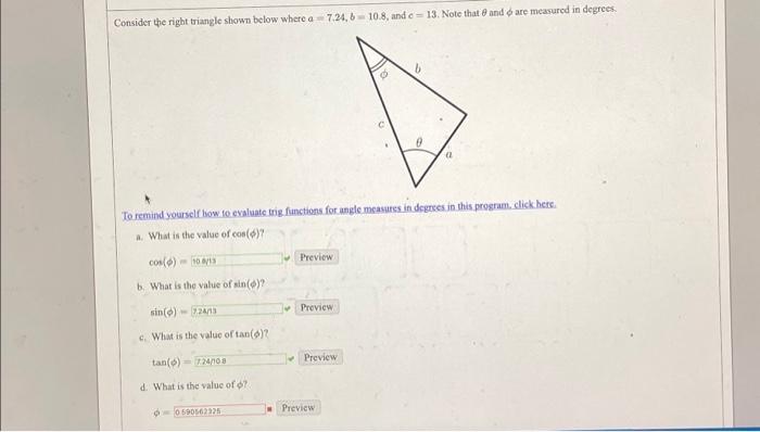 Solved Consider the right triangle shown below where a = | Chegg.com
