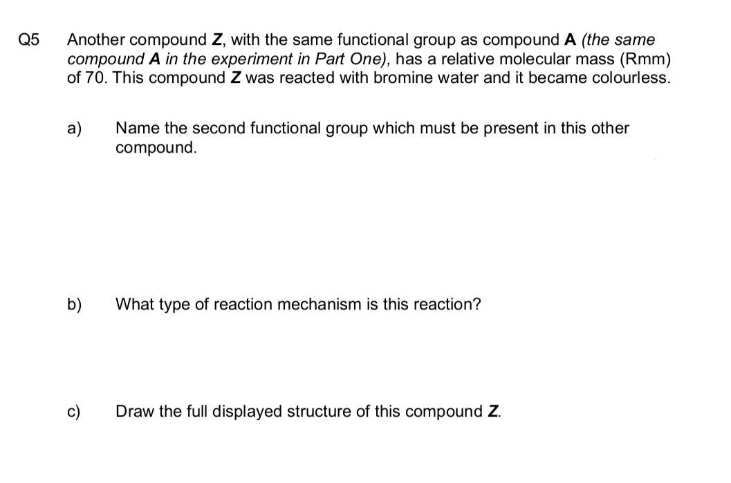 Solved Part One: Identifying unknown organic compounds. | Chegg.com