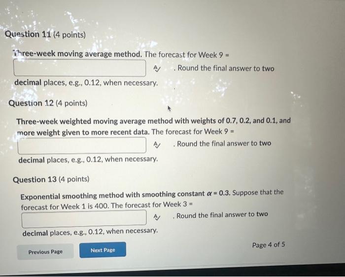 Solved [Chapter 4] Forecasting Approoches Actual demand data | Chegg.com