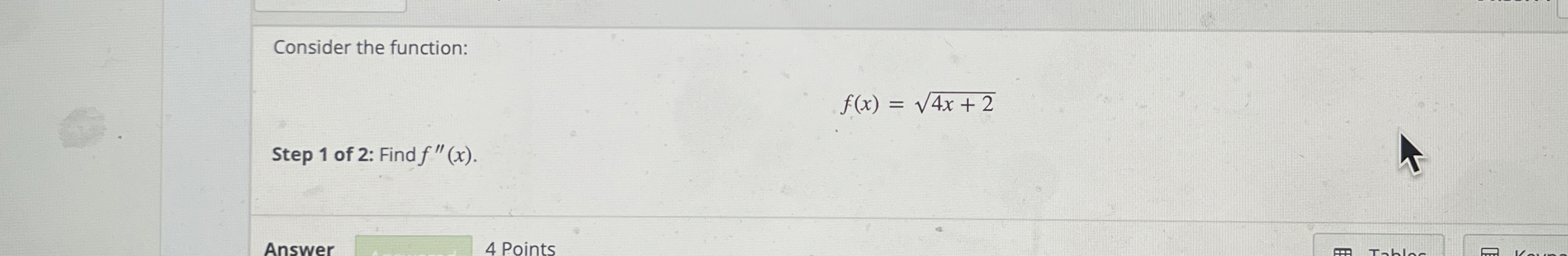 Solved Consider The Function F X 4x 22step 1 ﻿of 2 ﻿ Find