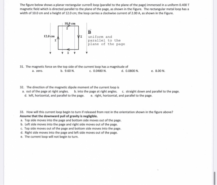 Solved The figure below shows a planar rectangular current | Chegg.com