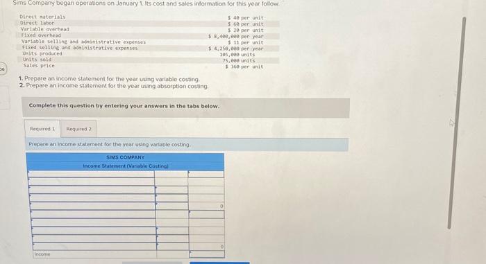 Solved 1. Prepare an income statement for the year using | Chegg.com