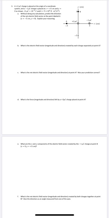 Solved 3. A +2C charge is placed at the origin of a | Chegg.com