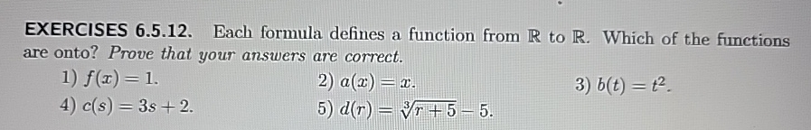 Solved EXERCISES 6.5.12. ﻿Each formula defines a function | Chegg.com