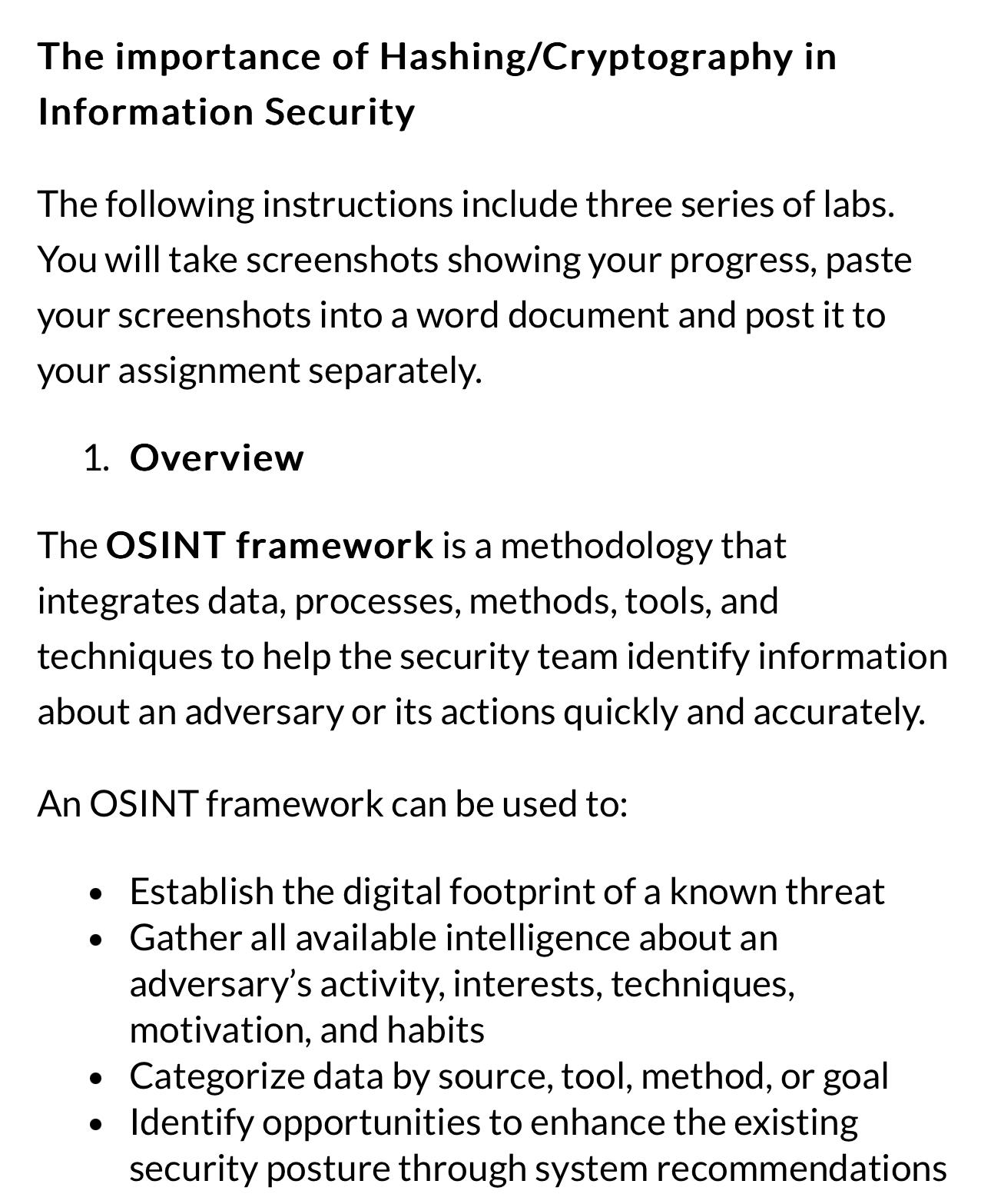 Solved The importance of Hashing/Cryptography in Information | Chegg.com