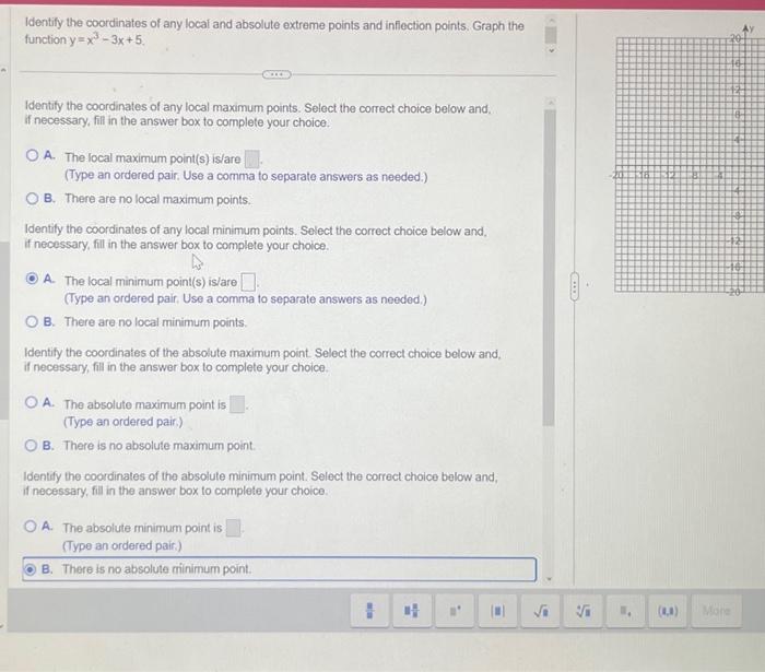 Identify the coordinates of any local and absolute | Chegg.com