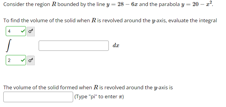 Solved Consider the region R ﻿bounded by the line y=28-6x | Chegg.com