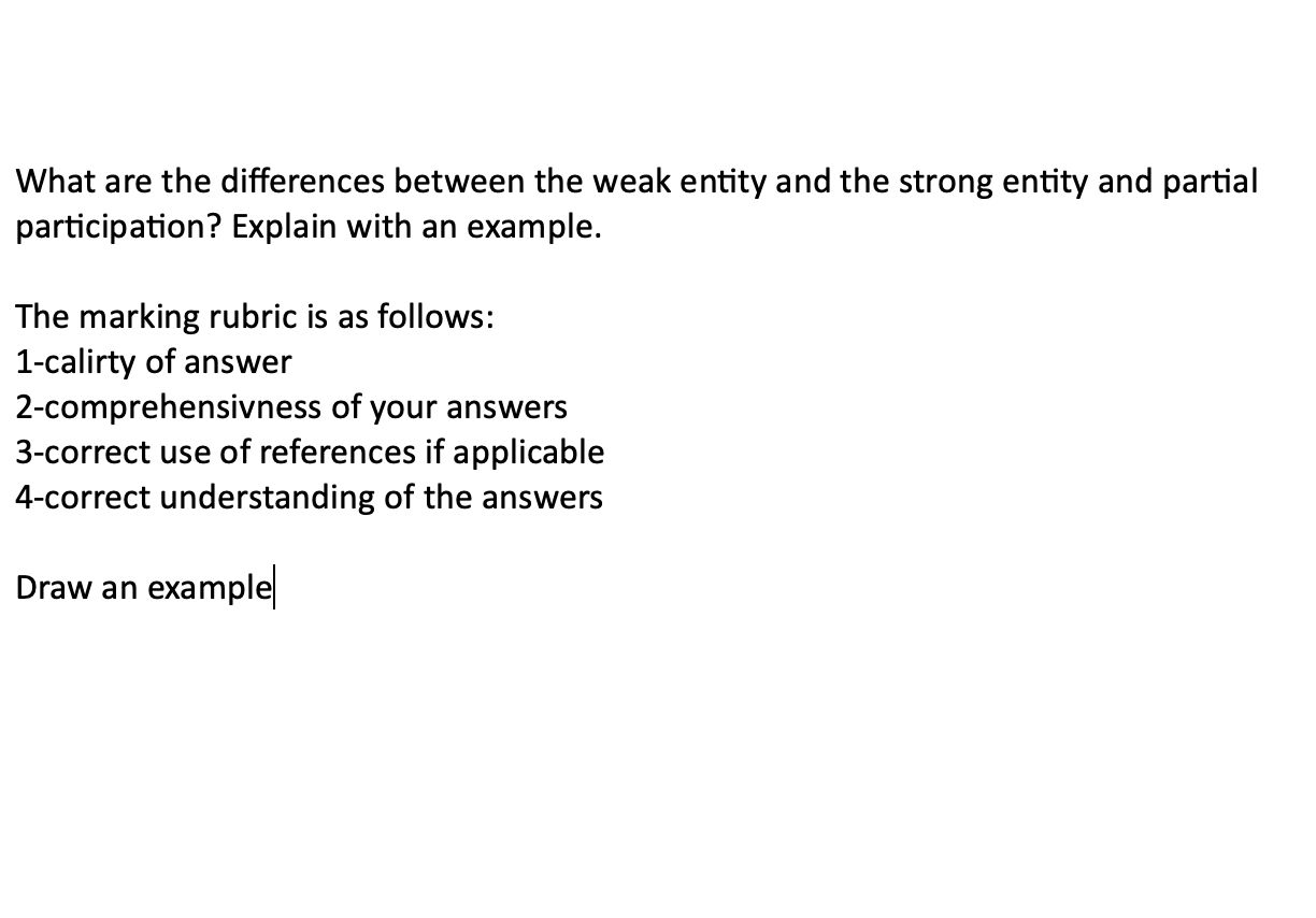 Solved What Are The Differences Between The Weak Entity And 0538