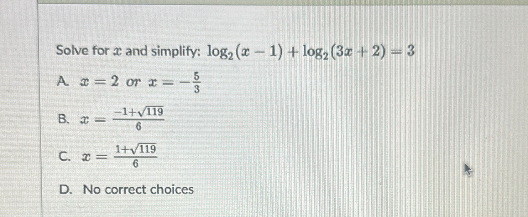 Solved Solve for x ﻿and simplify: | Chegg.com