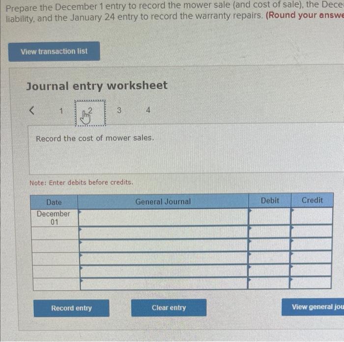 Solved On December 1 . Home Store sells a mower (that costs | Chegg.com