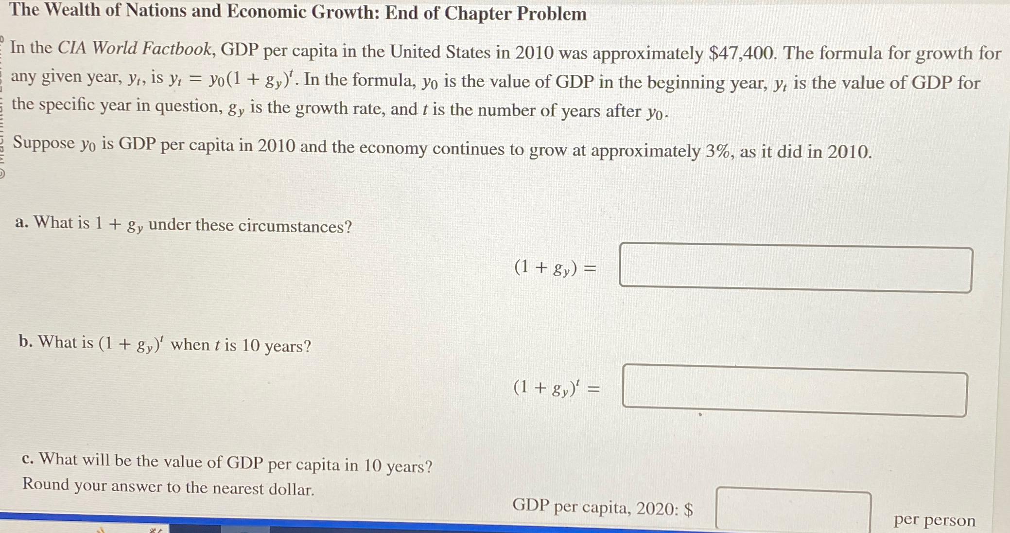 Solved The Wealth of Nations and Economic Growth: End of | Chegg.com