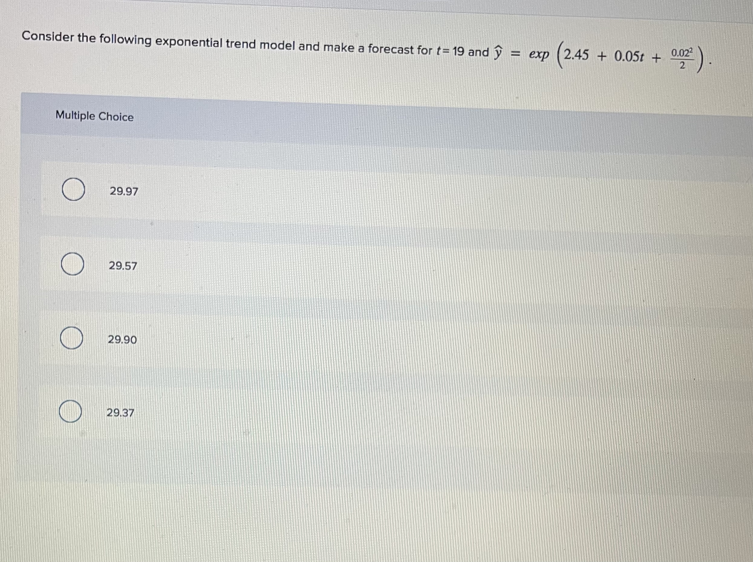 Solved Consider the following exponential trend model and | Chegg.com