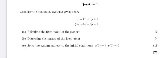 Solved Consider the dynamical systems given below | Chegg.com