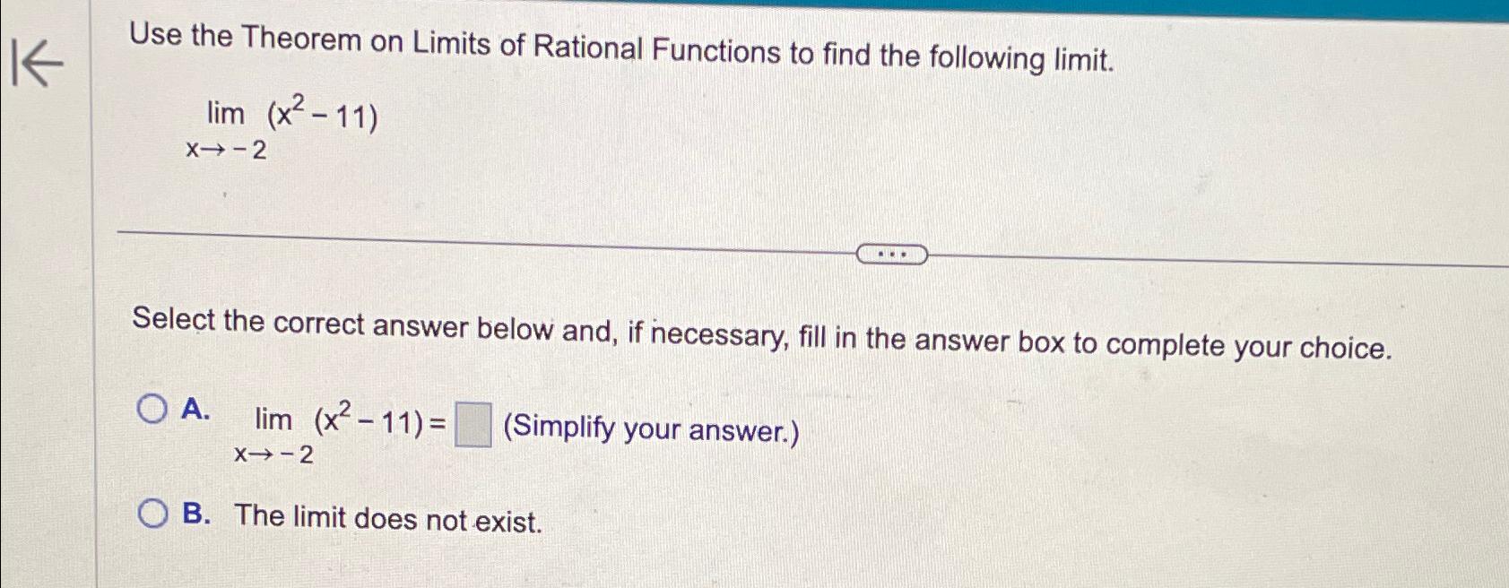 Solved Use the Theorem on Limits of Rational Functions to | Chegg.com