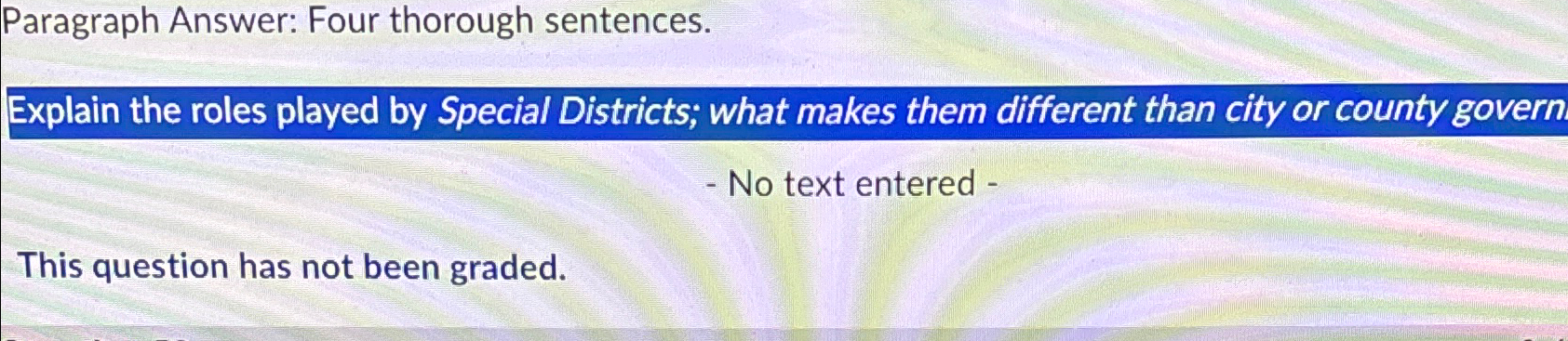 Solved Paragraph Answer: Four thorough sentences.Explain the | Chegg.com