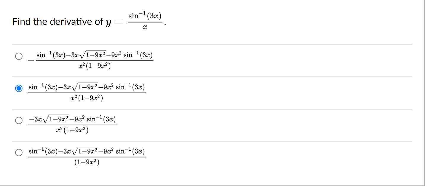 Solved Find the derivative of | Chegg.com