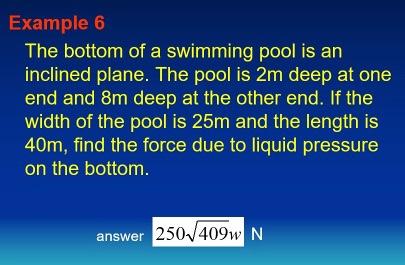 Solved Example 6 The bottom of a swimming pool is an | Chegg.com