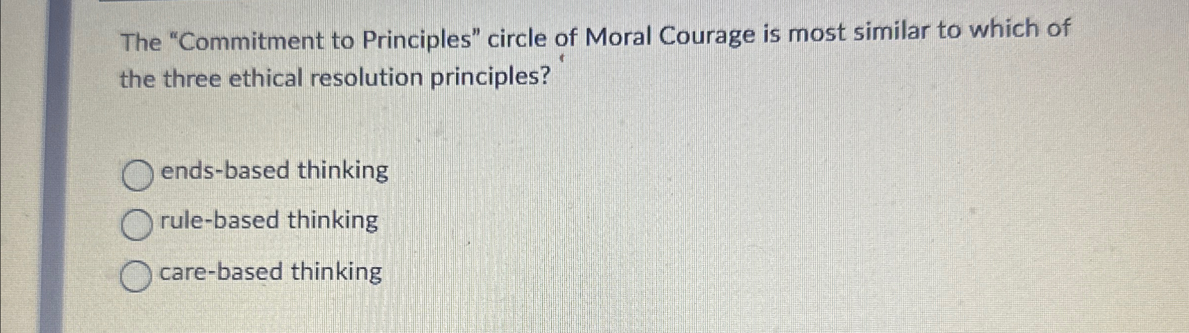 Solved The "Commitment to Principles" circle of Moral | Chegg.com