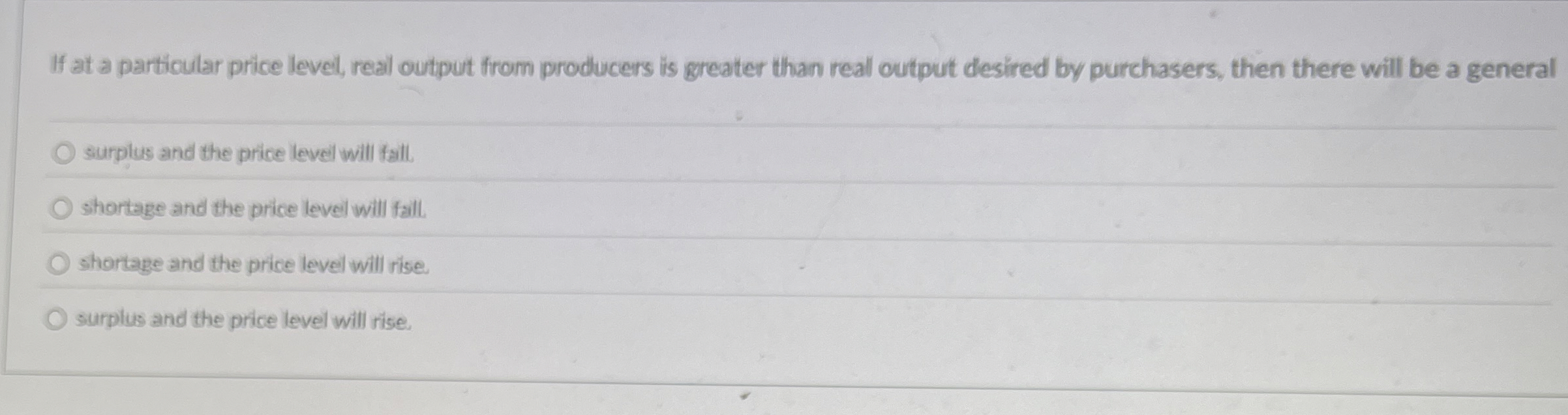 Solved If at a particular price level, real output from | Chegg.com