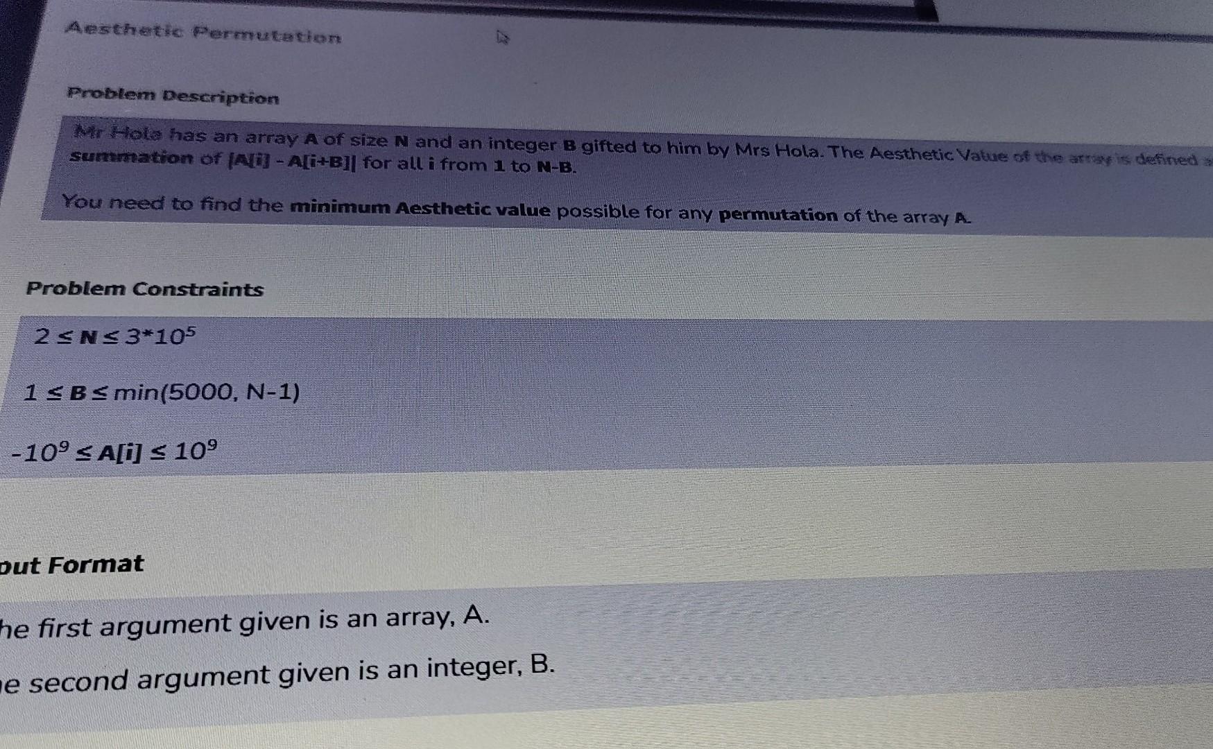 Solved A eschuteric Permutation: Problem Description Norr | Chegg.com