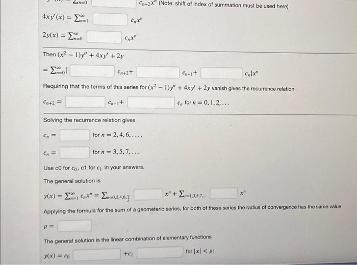 Solved Find the general solution in powers of \\( x \\) of | Chegg.com