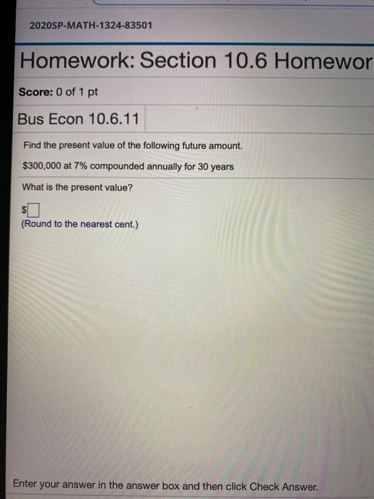 Solved 2020SP-MATH-1324-83501 Homework: Section 10.6 Homewor | Chegg.com