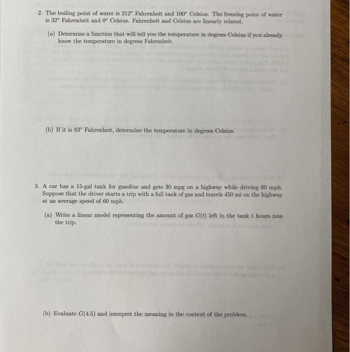 Solved 2. The boiling point of water is 212° Fahrenheit and | Chegg.com