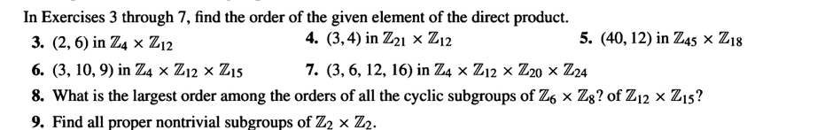 In Exercises 3 ﻿through 7, ﻿find the order of the | Chegg.com