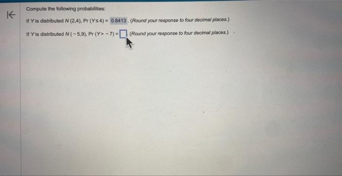 Solved Compute the following probabilities: If Y is | Chegg.com