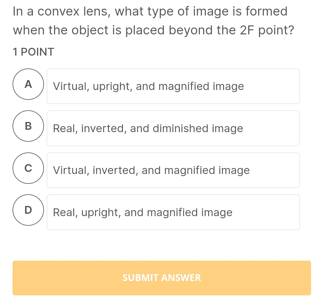Solved In a convex lens, what type of image is formedwhen | Chegg.com