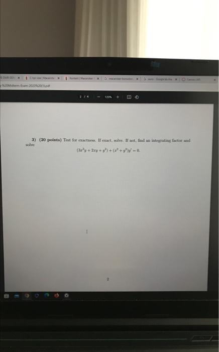 Solved (3x2y+2x+y+y2)+(x2+y2)y2=0 | Chegg.com