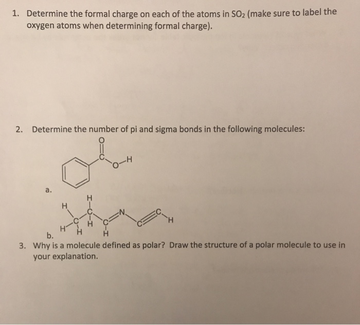Solved 1. Determine the formula charge on each of the atoms | Chegg.com