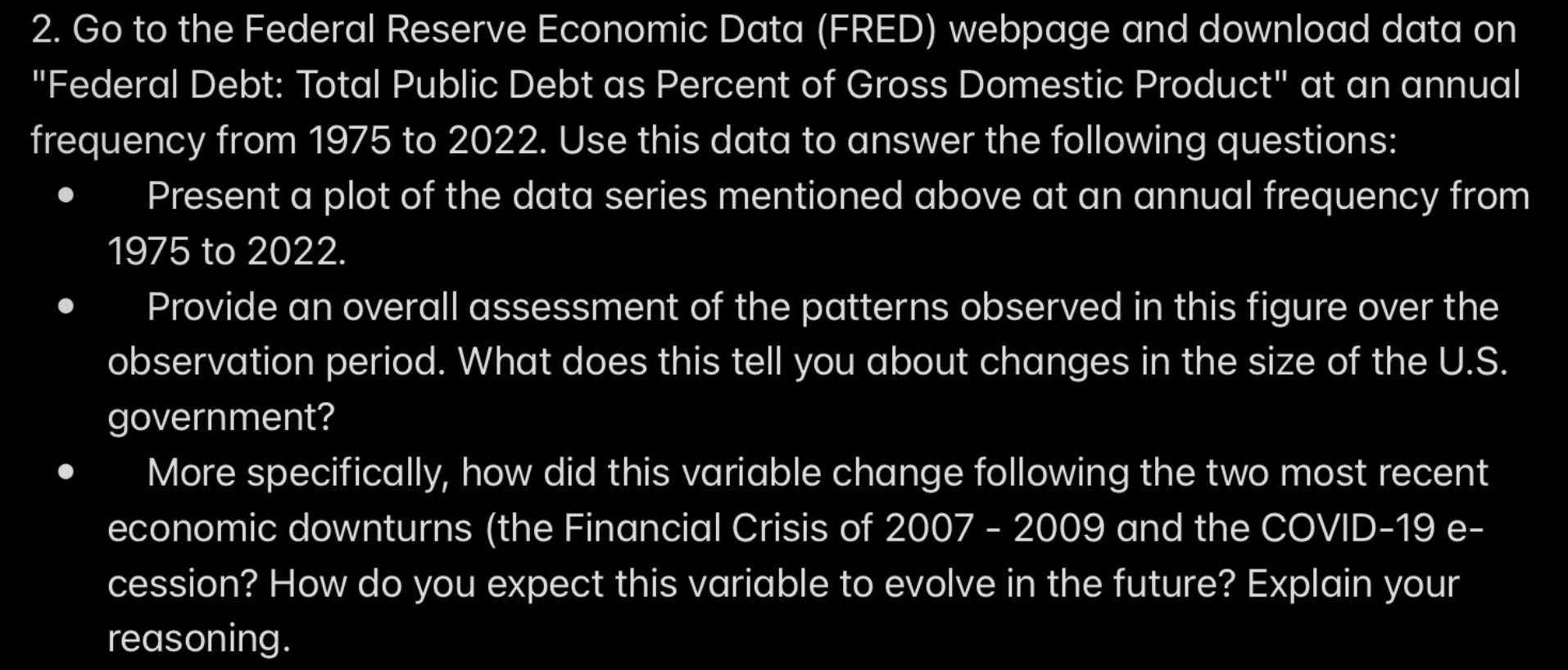 Solved Go to the Federal Reserve Economic Data (FRED) | Chegg.com