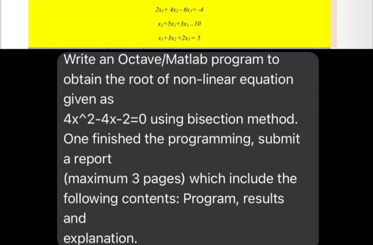Solved Write An Octavematlab Program Toobtain The Root Of 5548