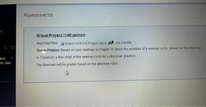 Assessments Group Project (140 points) Attached | Chegg.com