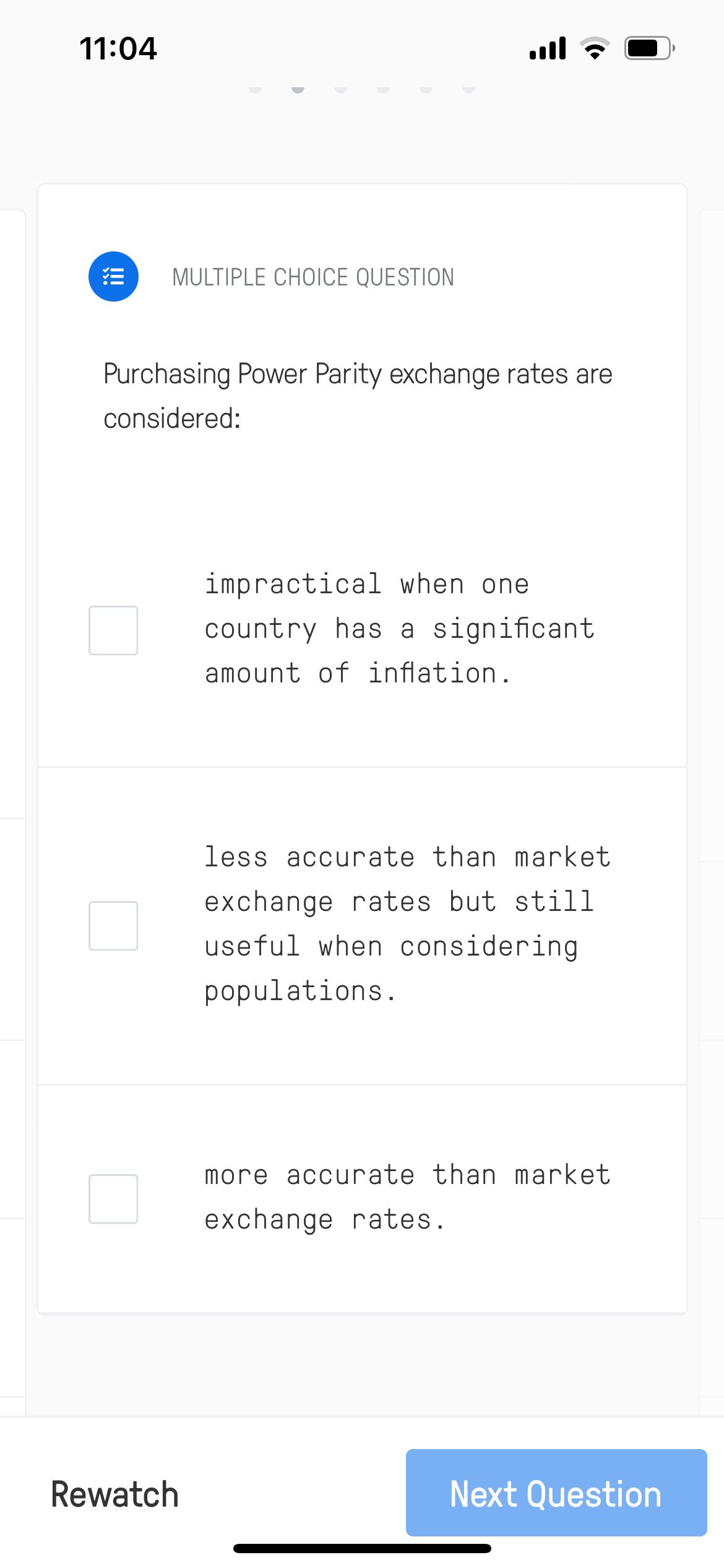 Solved 11:04.11÷ MULTIPLE CHOICE QUESTIONPurchasing Power | Chegg.com