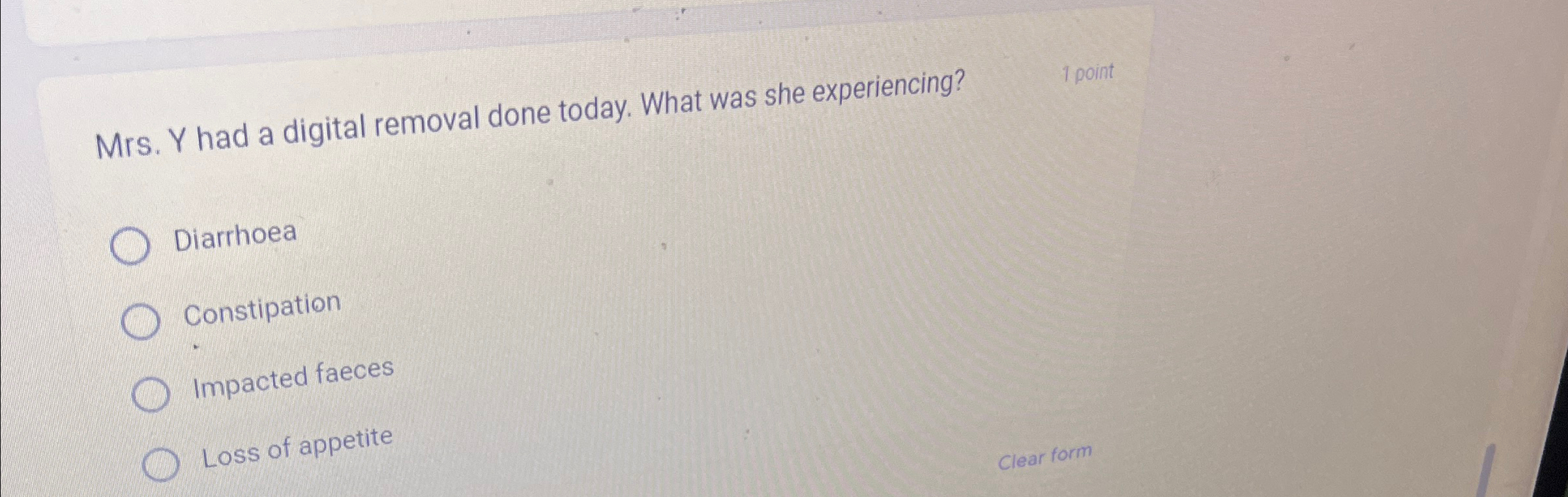 Solved Mrs. ﻿Y had a digital removal done today. What was | Chegg.com