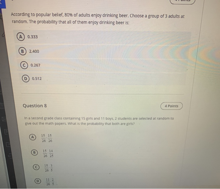 Solved According to popular belief, 80% of adults enjoy | Chegg.com