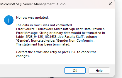 Microsoft SQL Server Management Studio No row was | Chegg.com