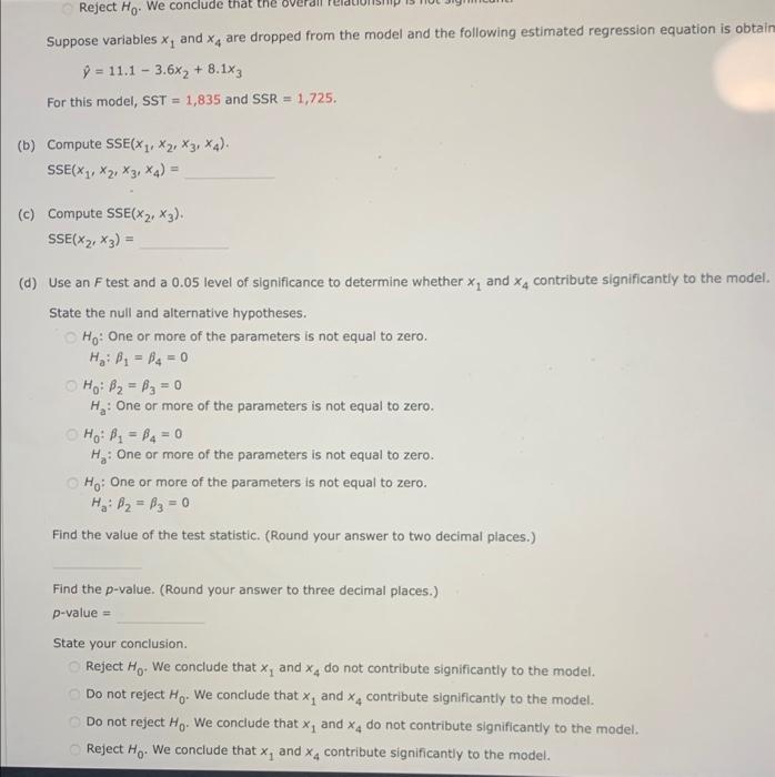 Solved egression analysis involving 30 observations, the | Chegg.com
