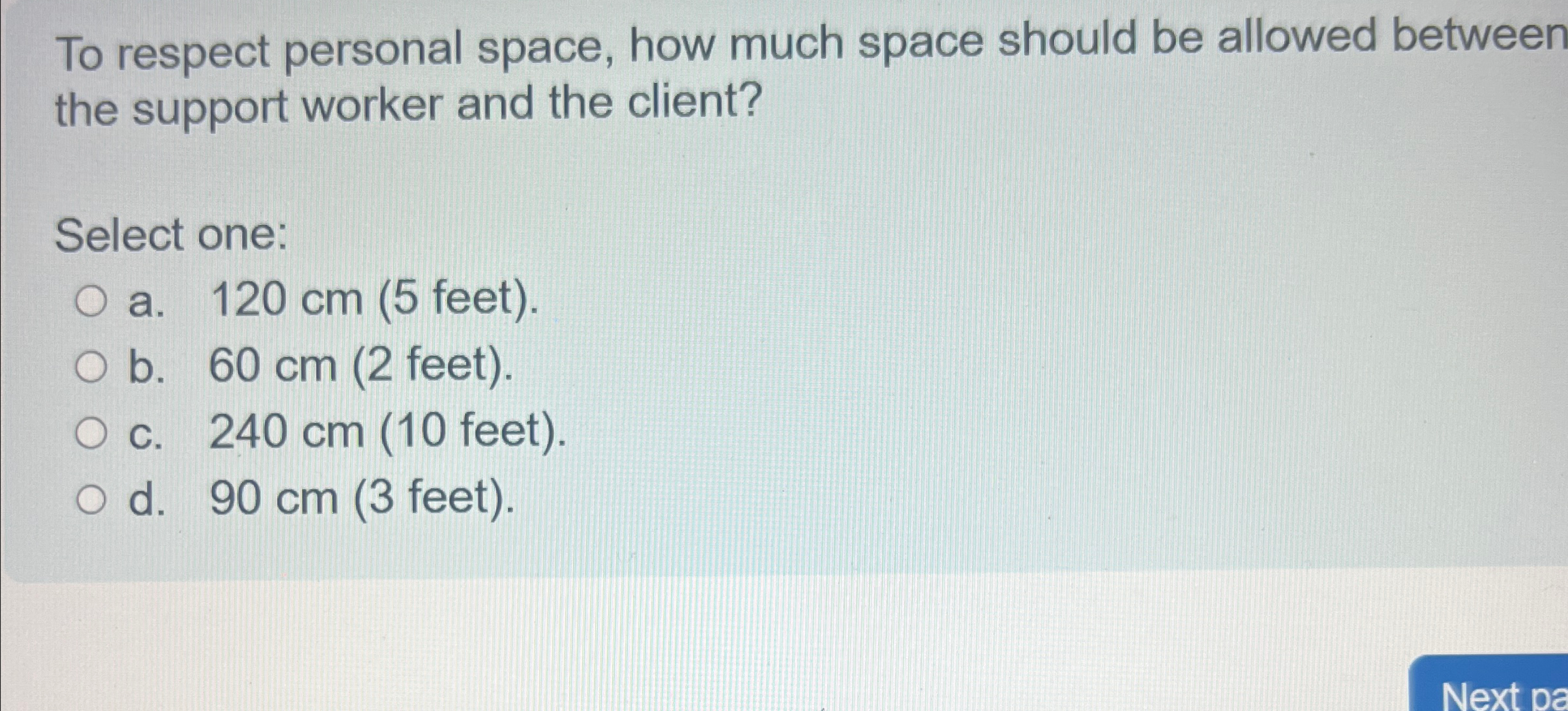 Solved To respect personal space, how much space should be | Chegg.com