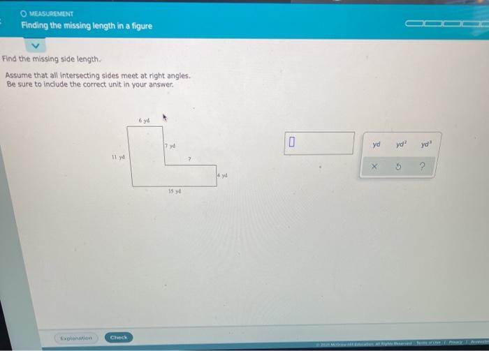 Solved O MEASUREMENT Finding the missing length in a figure | Chegg.com