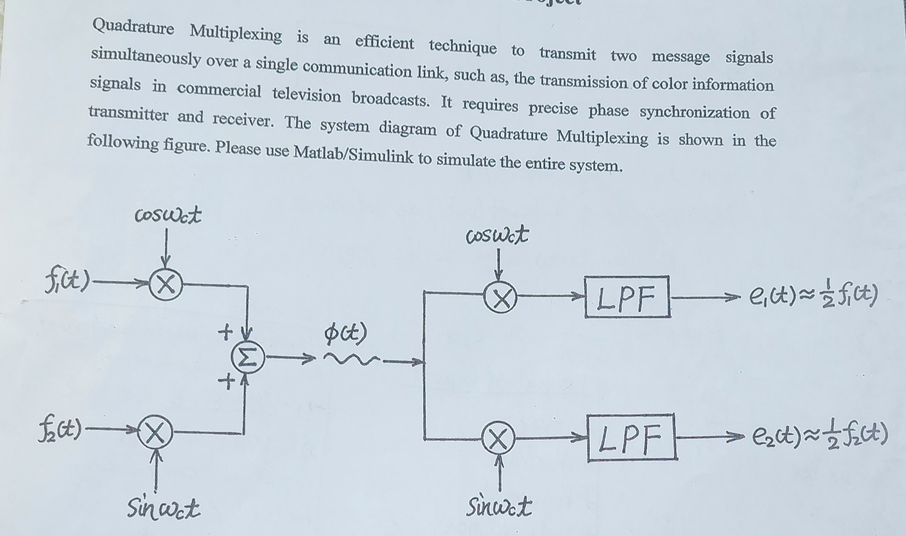Solved Quadrature Multiplexing is an efficient technique to | Chegg.com