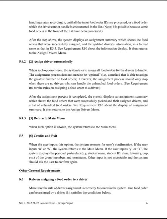 Solved SEHH2042 Computer Programming Group Project - Food | Chegg.com